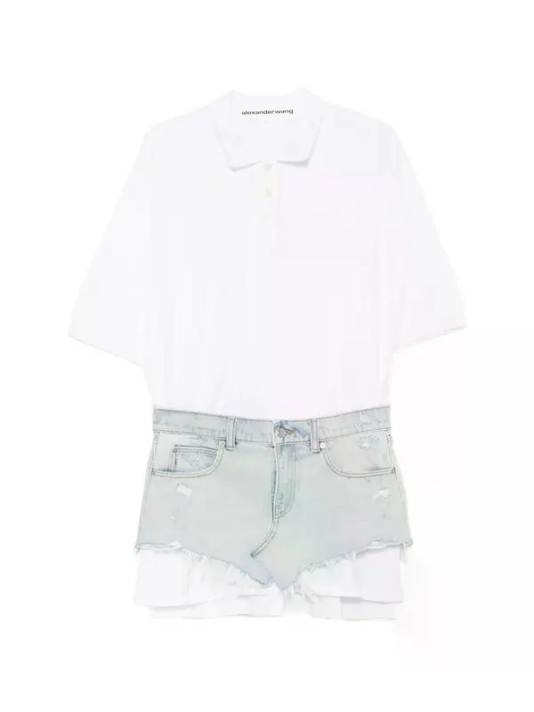 Alexander Wang Layered Denim-panel Mini Dress