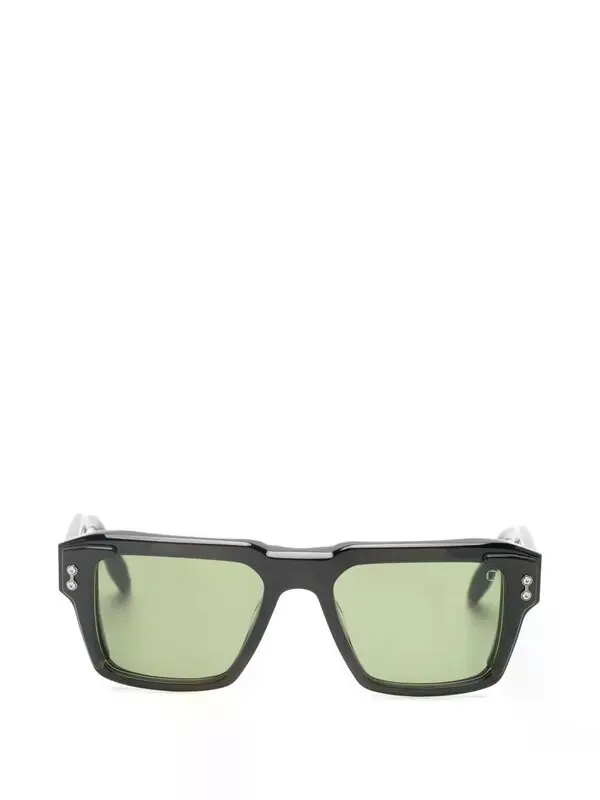 AKONI Hercules Rectangle-frame Sunglasses - Black