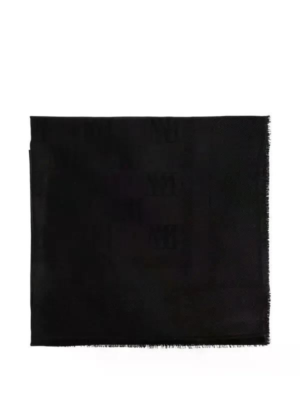 Max Mara Gelato Logo-jacquard Scarf - Black