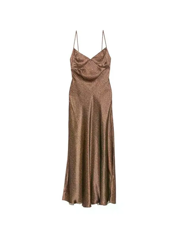 MC2 SAINT BARTH Leopard-print Silk Maxi Dress - Brown