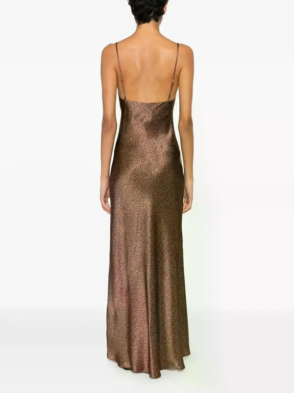 MC2 SAINT BARTH Leopard-print Silk Maxi Dress