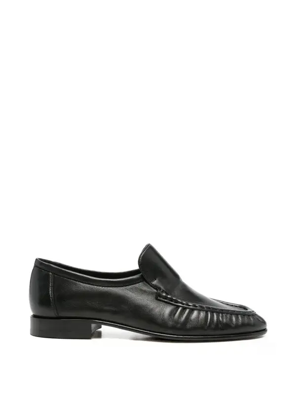 THE ROW Ruched Almond-toe Loafers