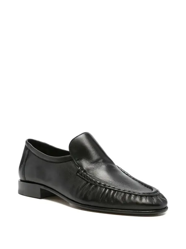 THE ROW Ruched Almond-toe Loafers