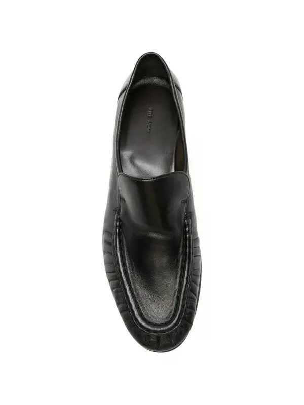 THE ROW Ruched Almond-toe Loafers