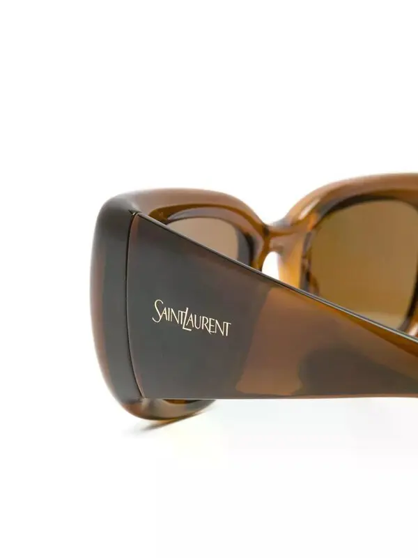 Saint Laurent Howl Rectangle Sunglasses - Brown