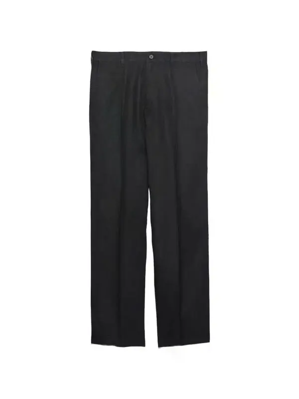 Prada Linen Wide-leg Trousers - Black