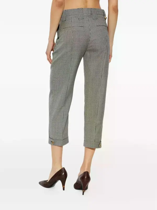 Versace Gingham Check Cropped Trousers