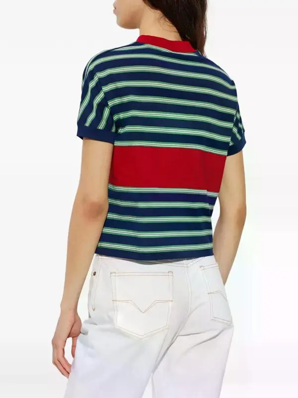 Versace Striped Logo-embroidered T-shirt - Blue