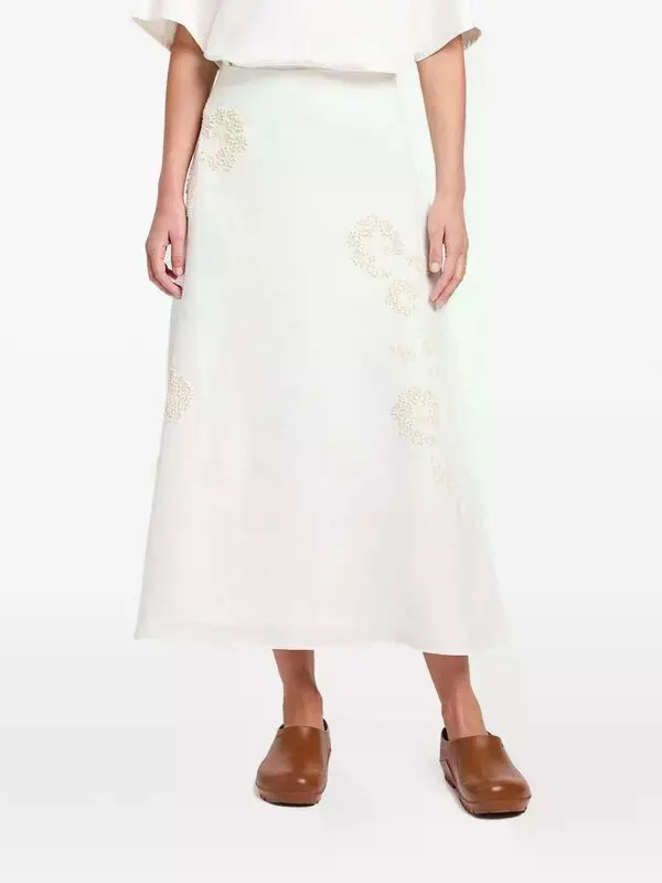 TWP A-line Floral Embroidered Skirt