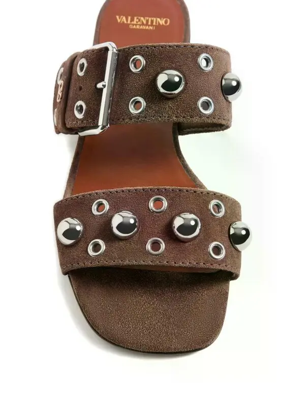 Valentino Garavani Nellecôte Leather Slide Sandals