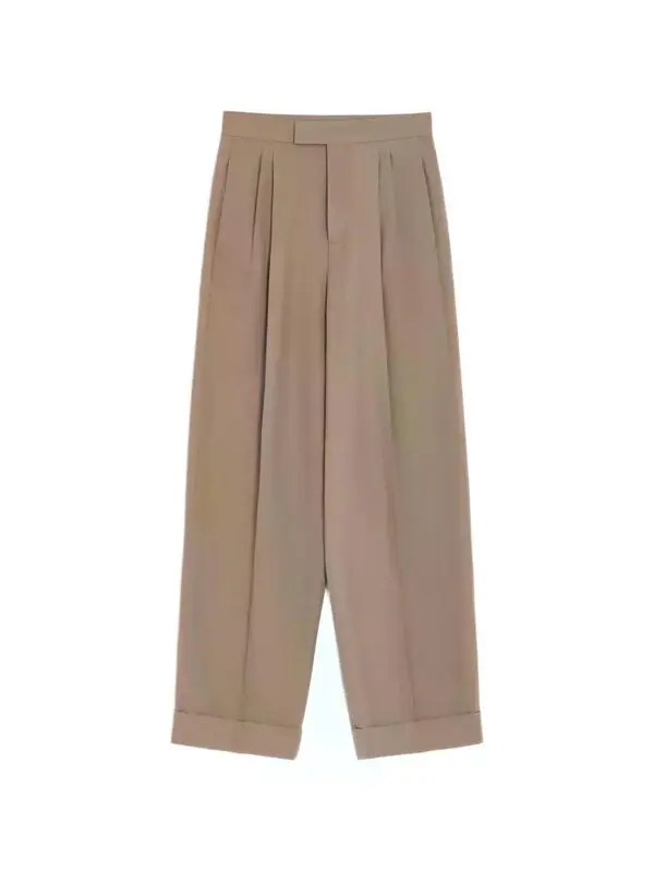 Valentino Garavani Cuffed Wool Trousers In Natté-wool