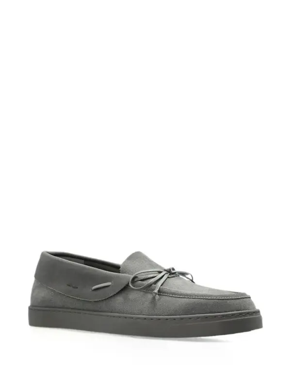 Giorgio Armani Suede Loafers With Bow Detail