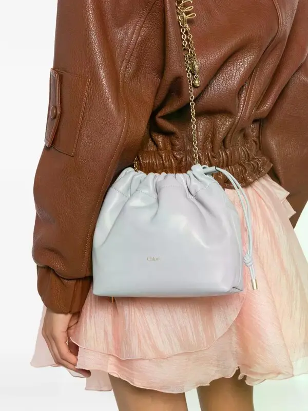 Chloé Drawstring Leather Tote Bag