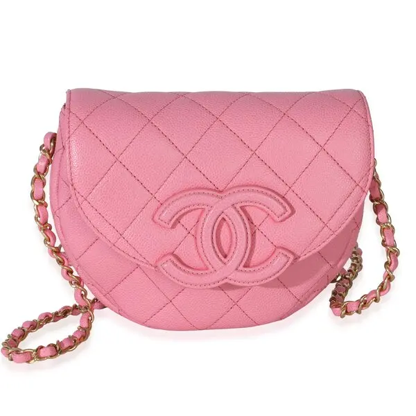 Chanel Light Caviar Quilted Messenger Flap Bag