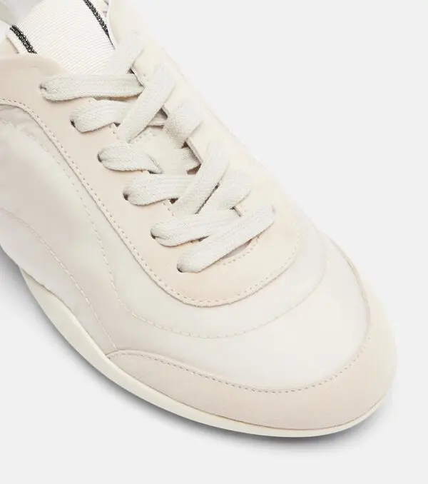 Brunello Cucinelli Monili Suede-trimmed Sneakers