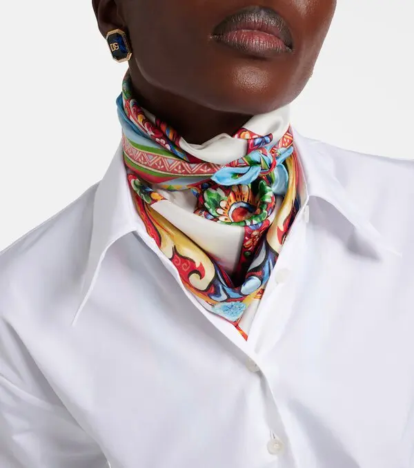 Dolce & Gabbana Carretto Silk Twill Scarf