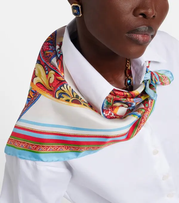 Dolce & Gabbana Carretto Silk Twill Scarf
