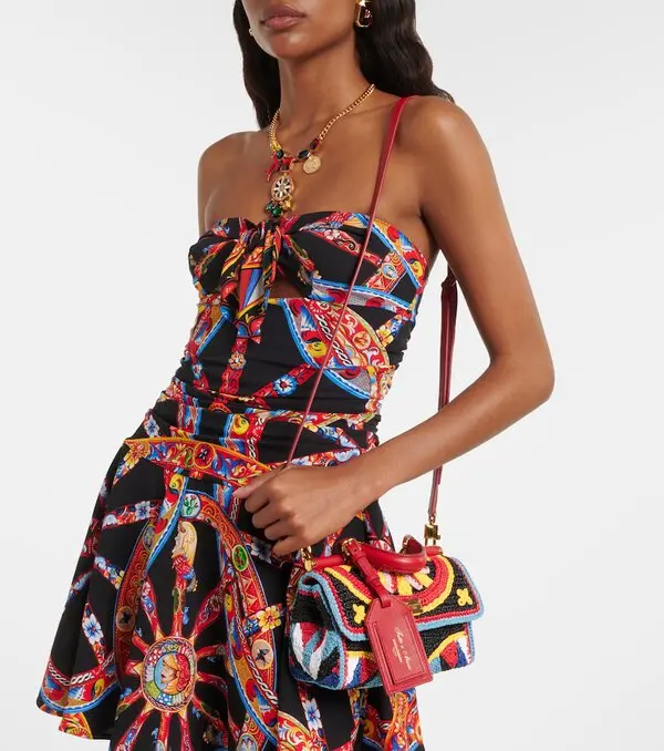 Dolce & Gabbana My Sicily Mini Crochet Top-handle Bag
