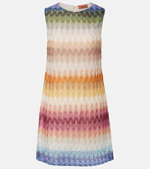 Missoni Sleeveless Zig Zag Knit Mini Dress - Multicoloured