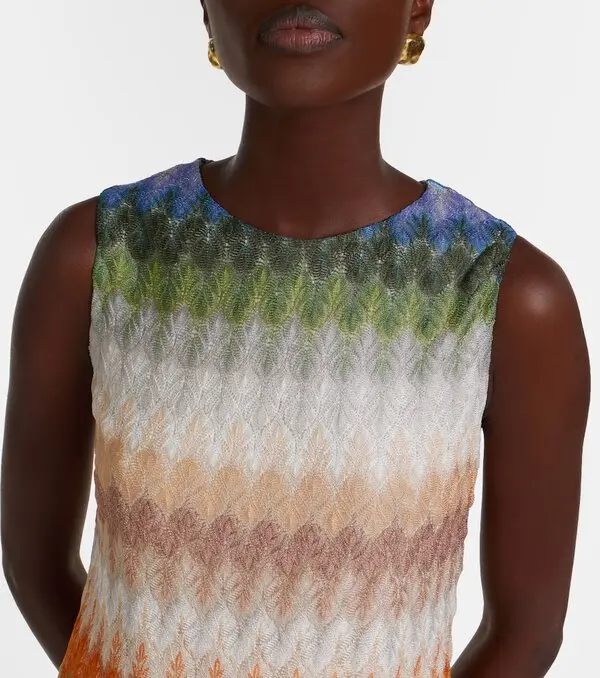 Missoni Sleeveless Zig Zag Knit Mini Dress