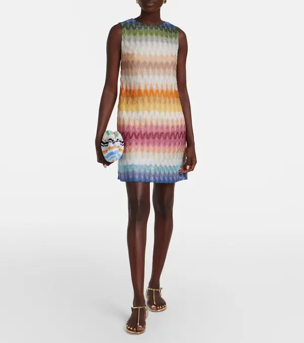 Missoni Sleeveless Zig Zag Knit Mini Dress