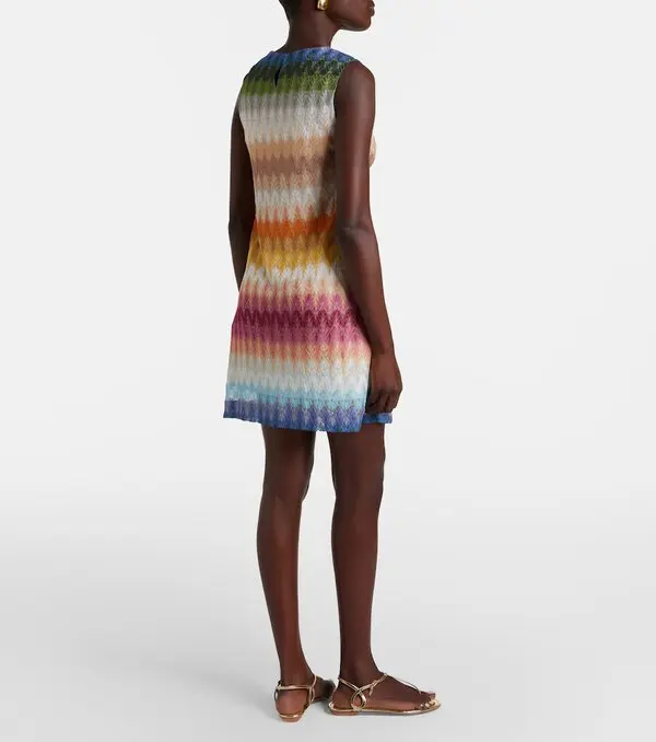 Missoni Sleeveless Zig Zag Knit Mini Dress