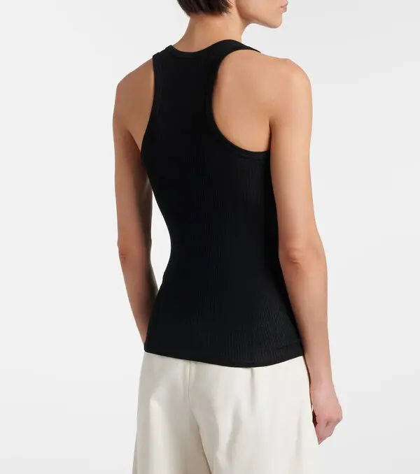 THE ROW Cendrea Ribbed-knit Cotton Tank Top - Black