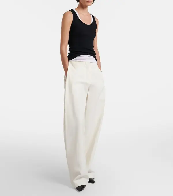 THE ROW Cendrea Ribbed-knit Cotton Tank Top - Black