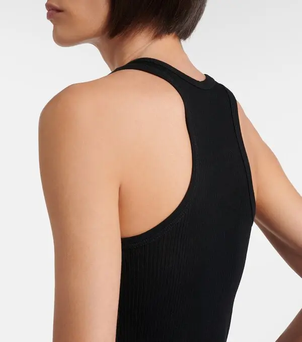 THE ROW Cendrea Ribbed-knit Cotton Tank Top - Black