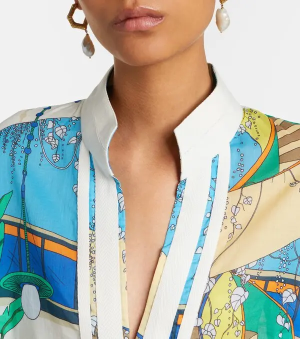 Tory Burch Printed Cotton Voile Tunic - Multicoloured