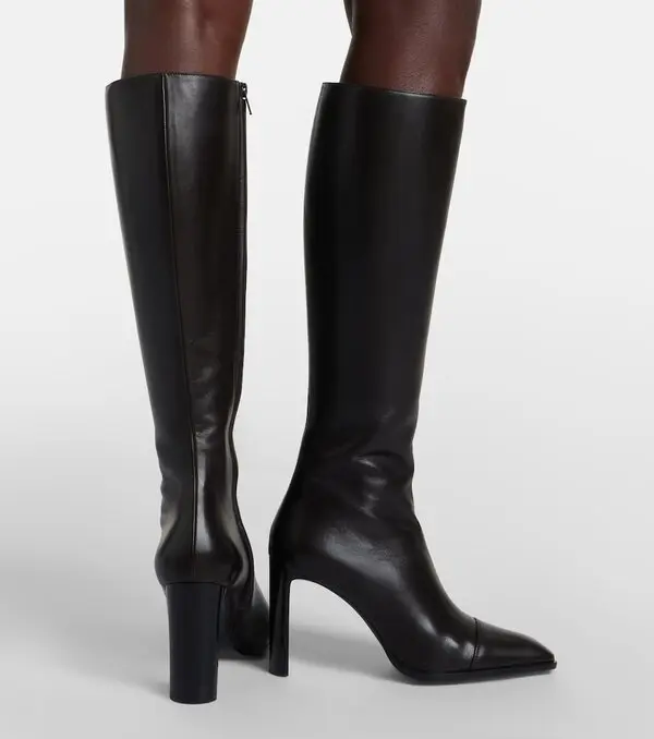 Saint Laurent Venetia Leather Knee-high Boots