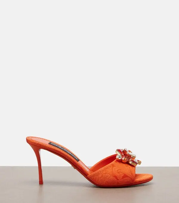Dolce & Gabbana Embellished Brocade Mules