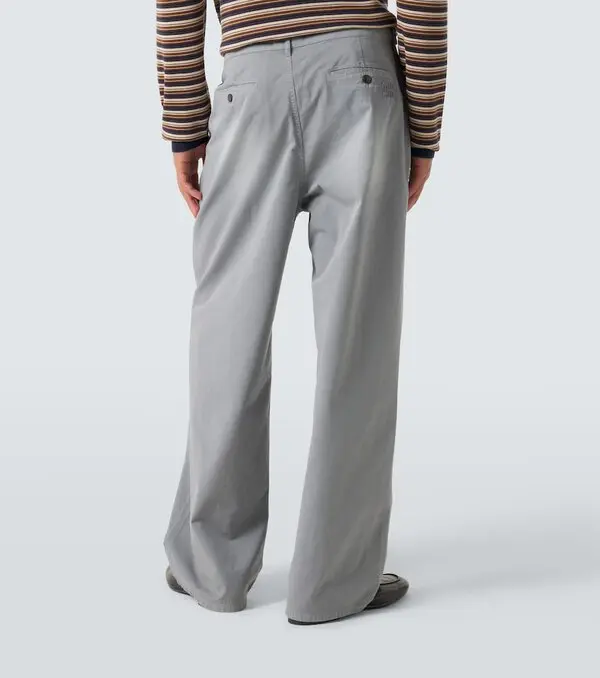 Miu Miu Cotton Twill Wide-leg Pants