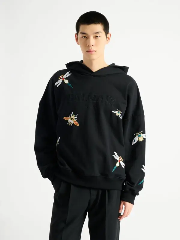 Balmain Embroidered Insect Hoodie