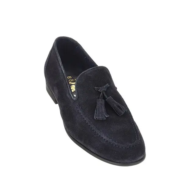 SAXONE Suede Leather Loafers With Tassels