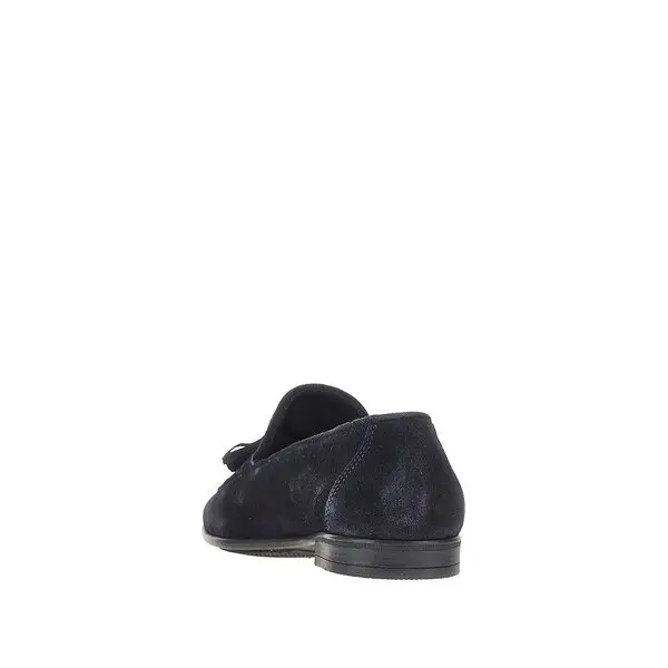 SAXONE Suede Leather Loafers With Tassels