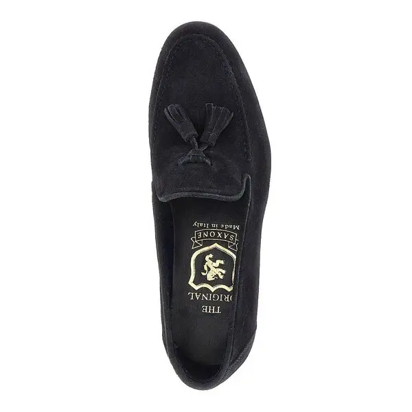 SAXONE Suede Leather Loafers With Tassels