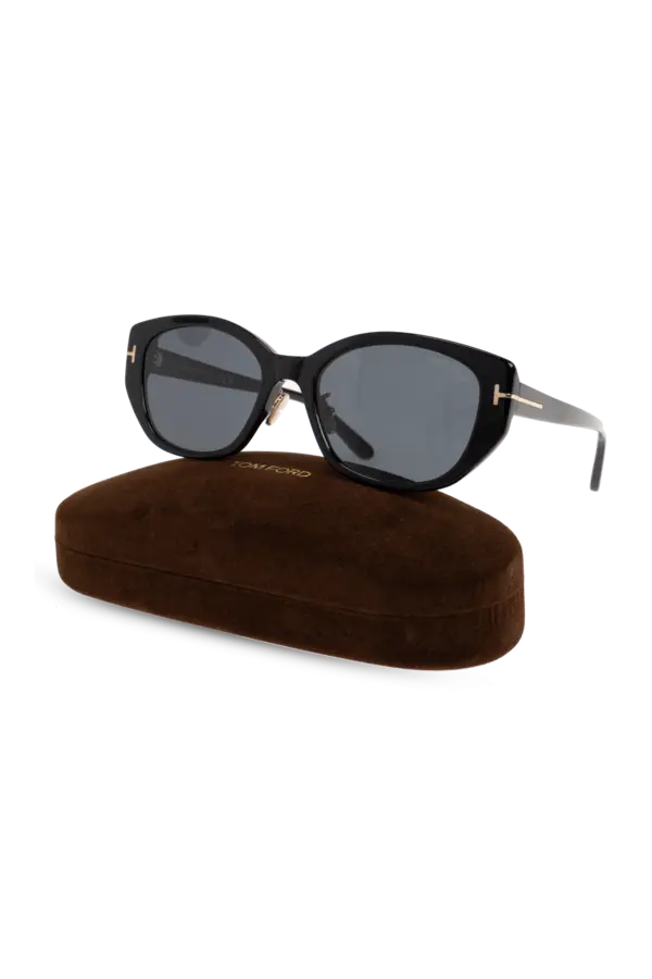 TOM FORD Acetate Sunglasses With Gold Tone Accents