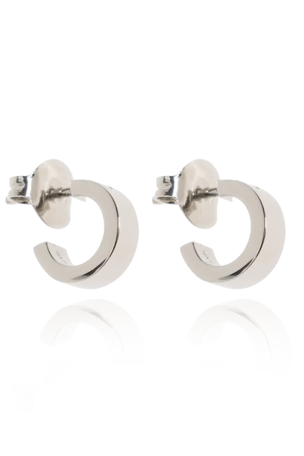 MAISON MARGIELA Earrings With Engraved Logo - Silver