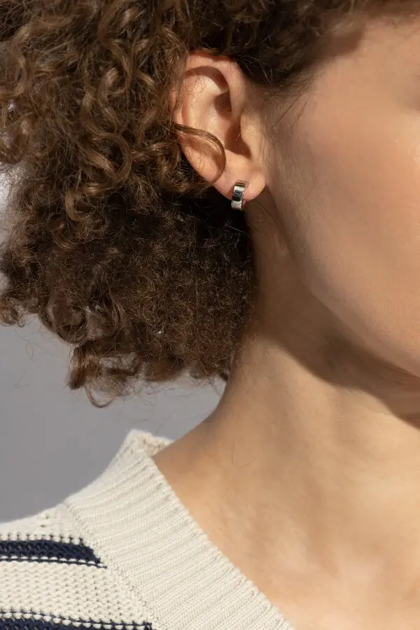 MAISON MARGIELA Engraved Logo Hoop Earrings