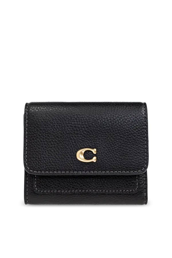 COACH Leather Wallet With Logo - Black