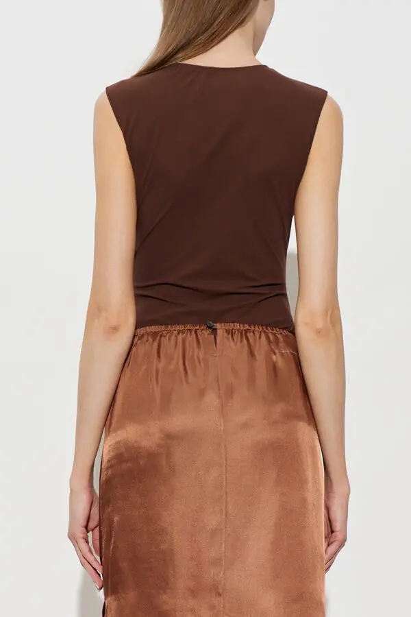 MAISON MARGIELA Sleeveless Bodysuit - Brown