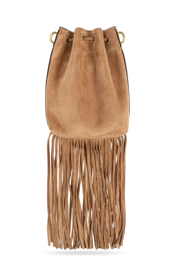 JIMMY CHOO Suede Fringe Bucket Bag