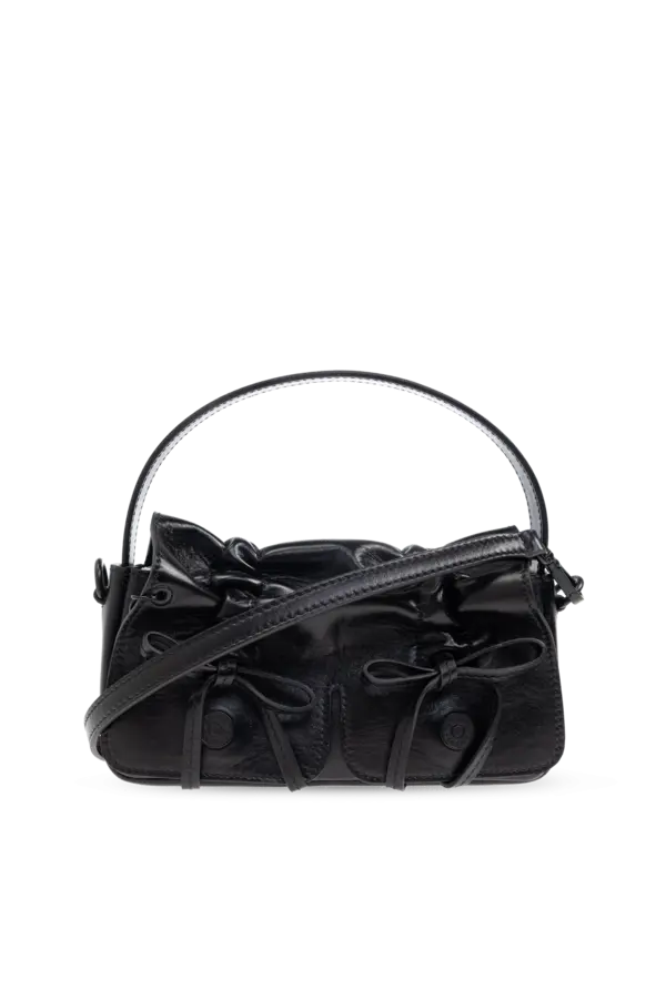 Acne Studios Leather Handbag With Tie Detail - Black