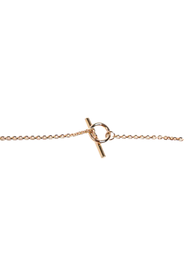 Max Mara Stilla "m" Pendant Necklace In Tone Brass And Glass