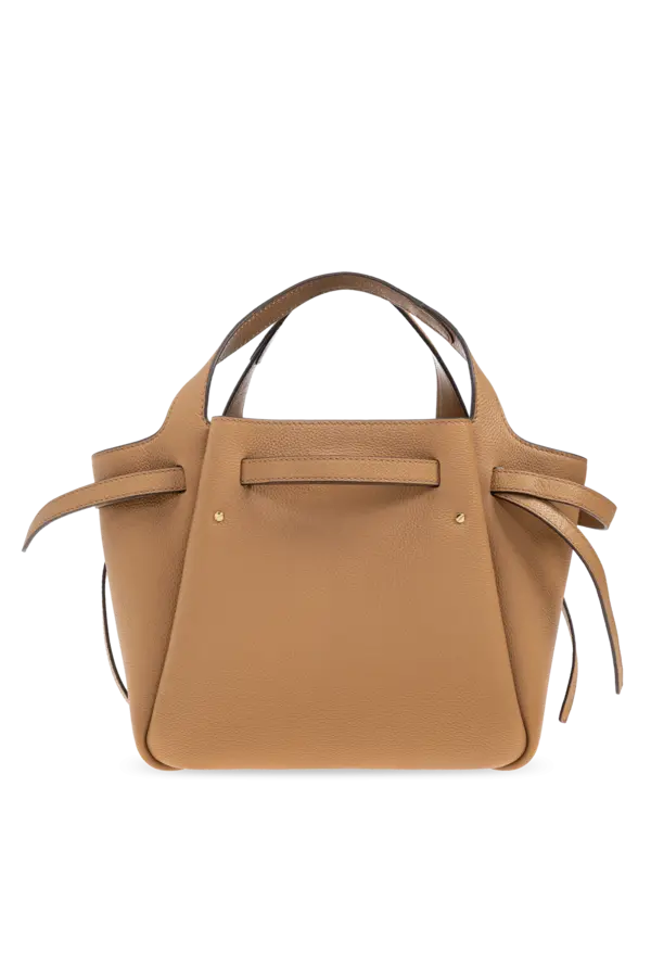 Tory Burch Romy Small Grained Leather Handbag With Gold Clasp