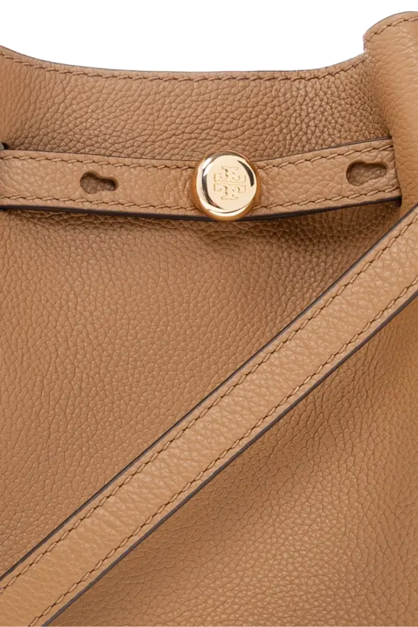 Tory Burch Romy Small Grained Leather Handbag With Gold Clasp