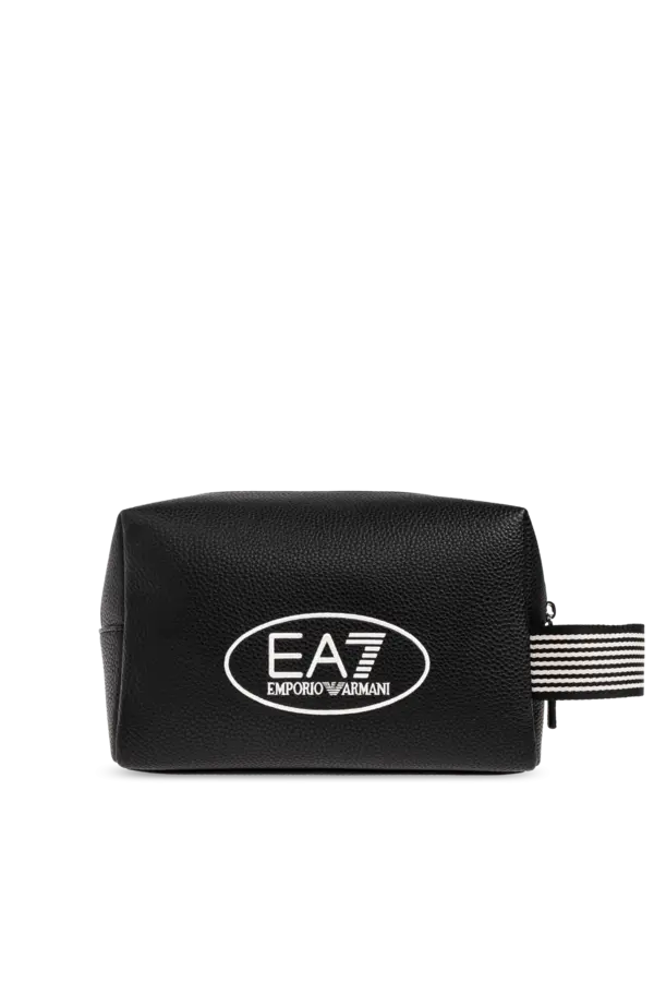 EA7 Cosmetic Bag With Printed Logo - Black