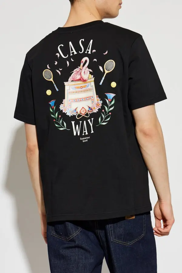 Casablanca T-shirt With Colorful Print - Black