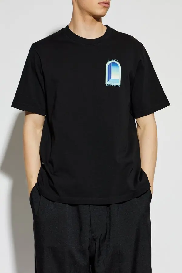 Casablanca T-shirt With Colorful Print - Black